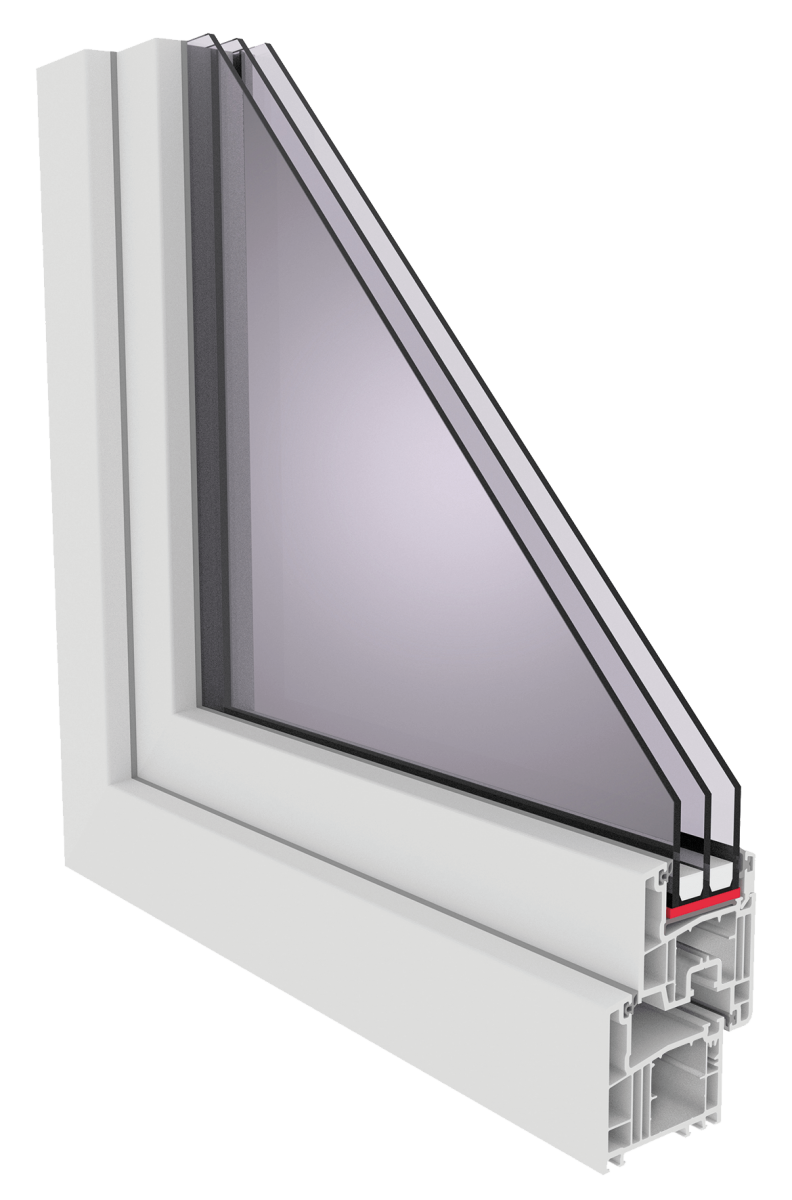 Doppelfenster ohne Mittelsteg "ERIK" PVC 3-fach Verglasung symmetrisch | NEBENEINGANGSTÜRENLAND